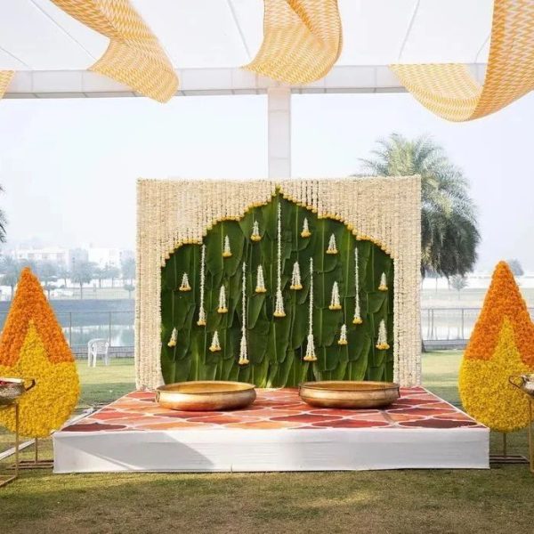 Banana Leaf Decoration for Haldi - Wedding Secrets