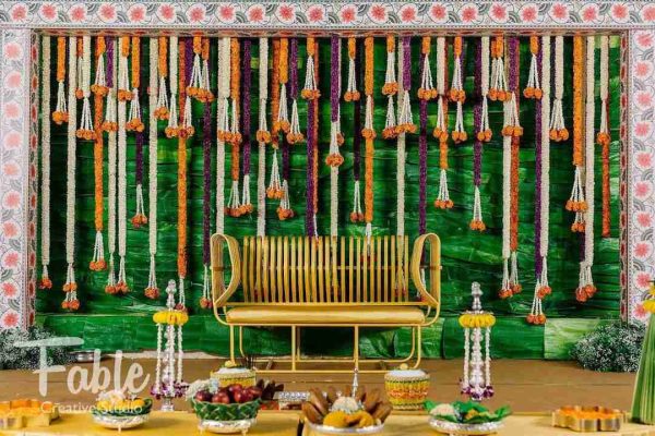 Banana Leaf Decoration for Haldi - Wedding Secrets
