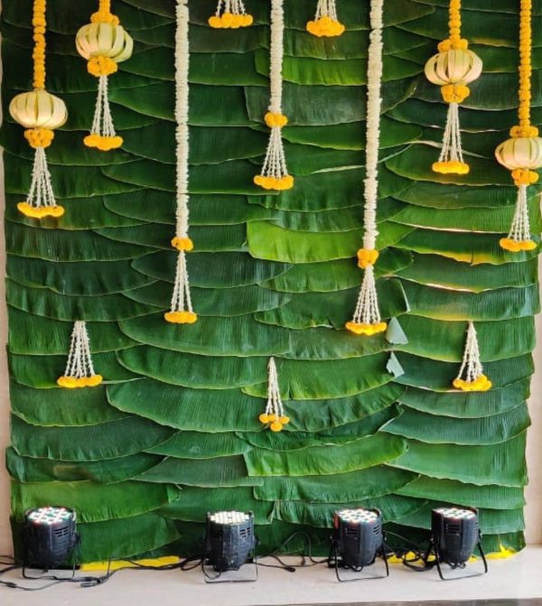 Banana Leaf Decoration for Haldi - Wedding Secrets