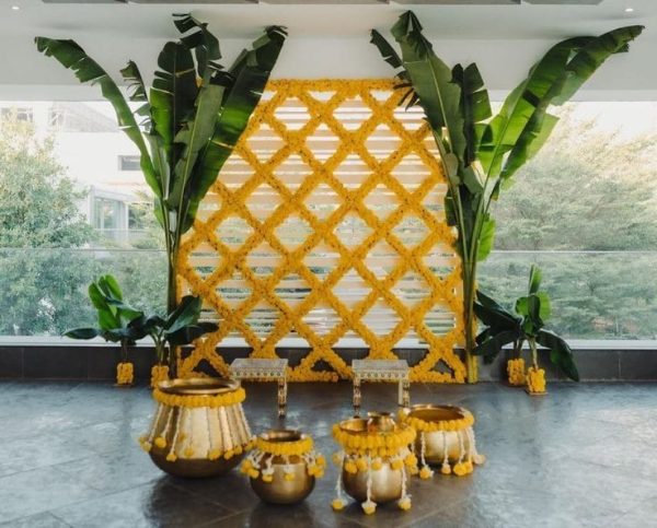 Beautiful & budget-friendly haldi decoration ideas at home - Wedding ...